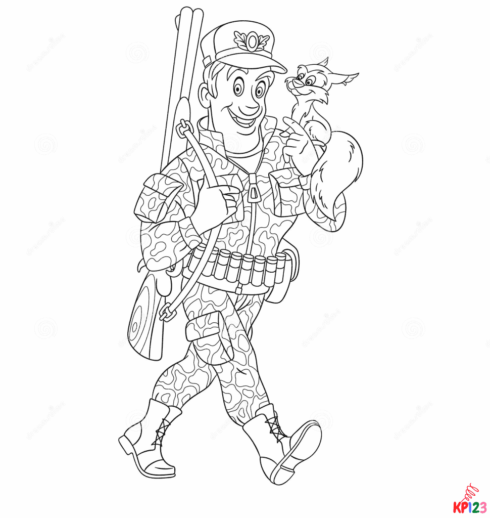 Hij draagt ook een overdreven grote ouderwetse jachthoed, wat de foto ...