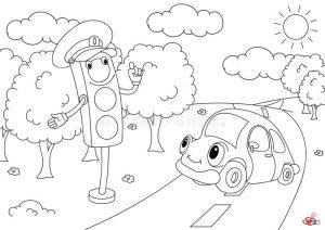 Vrolijk je dag op met Verkeer kleurplaat!