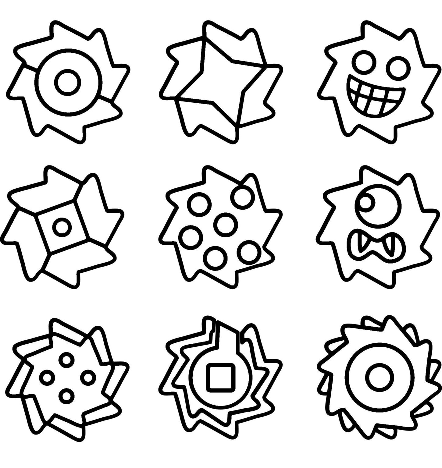 Geometry Dash Kleurplaten voor Kinderen: Gratis te Downloaden